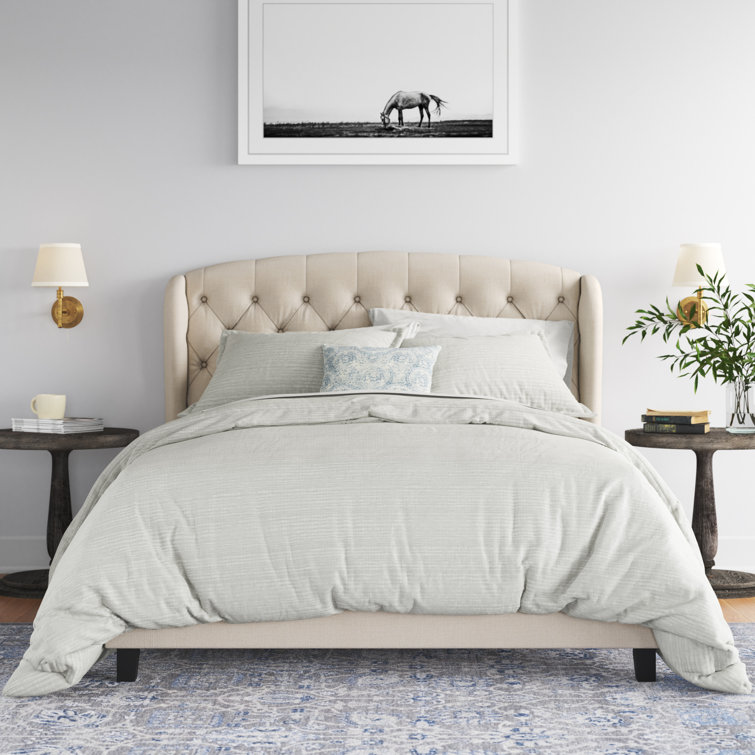 Three Posts Autrey Upholstered Wingback Bed Reviews Wayfair